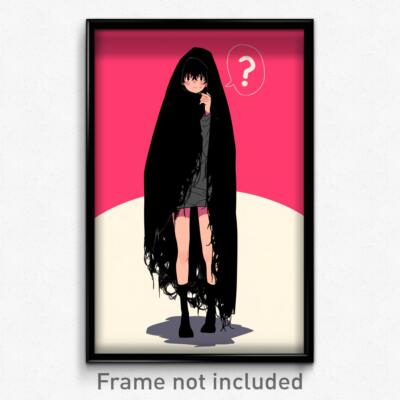 Anime Art Poster - Boy Feeling Confusion Wearing Messy Black Cloak ...