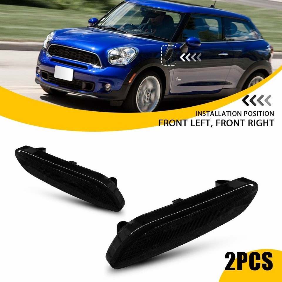 2X Smoked Front Side Marker Lights Housing For 2011-16 MINI Cooper R61 ...