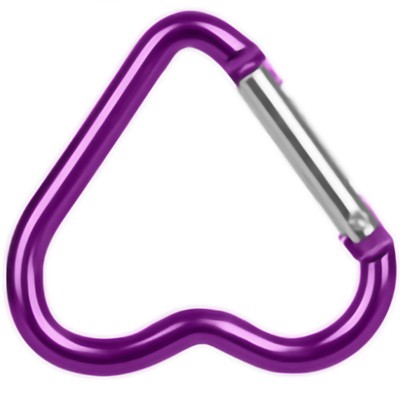 (Purple)Aluminum Alloy Carabiner Heart Shaped Heavy Duty Metal Camping ...
