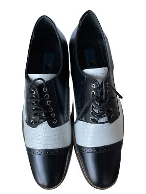 NIB Men's Giorgio Brutini Black/White leather Biscuit Toe Dress Shoes ...