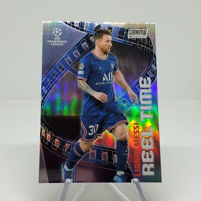 2021-22 Stadium Club Chrome UEFA Lionel Messi Reel Time Refractor #RT ...