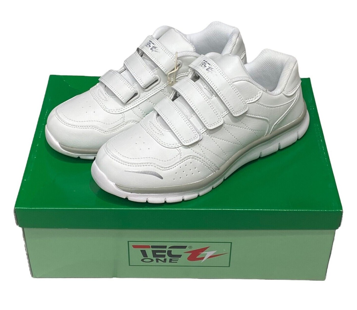 Men's Tec One 3 Strap Hook & Loop Fastening White Trainers | eBay UK