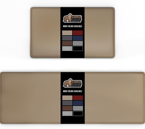 GORILLA GRIP Anti-Fatigue Kitchen Mats 2pc Set Memory Foam 17x29 ...