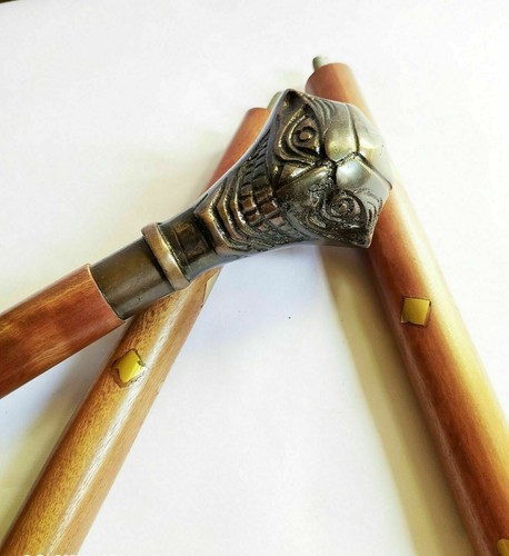 Wood Walking Stick Victorian Antique Joker Handle Cane replica | eBay ...