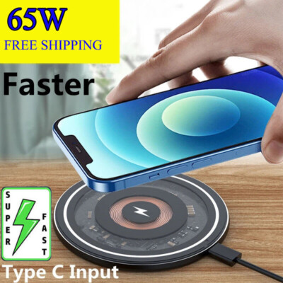 Wireless Fast Charger Charging Pad Dock for Samsung iPhone Android Cell ...