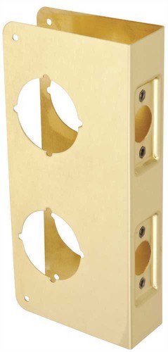 DON-JO WRAP-AROUND LOCKSET AND DEADLOCK PLATE 9 in. BRASS 2-3/4 in BACK ...