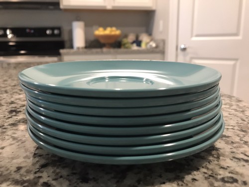 8 Vintage Boonton Ware Blue 5 7/8” Plate Saucer Somerset 6202 Melamine ...