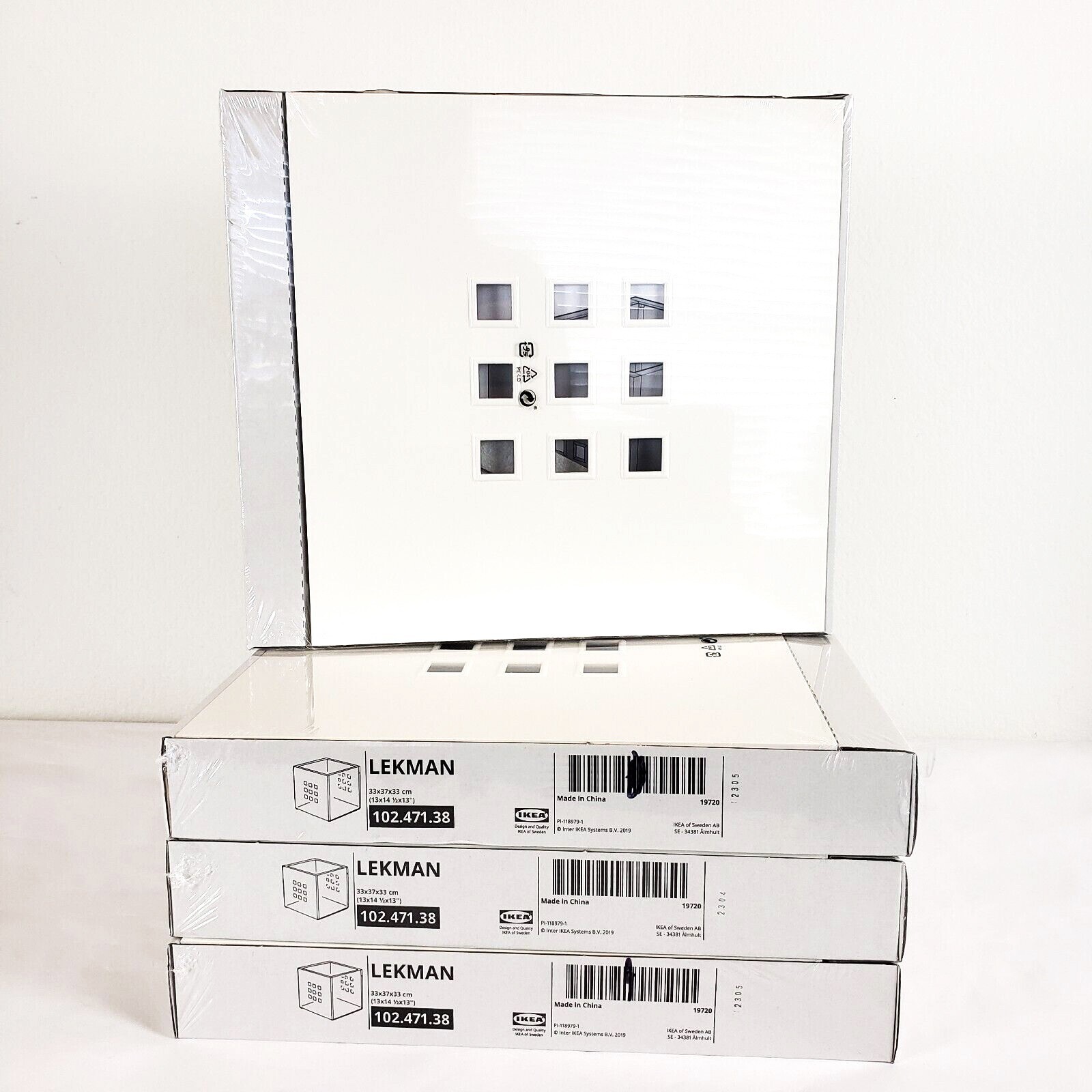 SET OF 4 - Ikea LEKMAN Storage box, white 13x14 1/2x13 " 102.471.38 ...