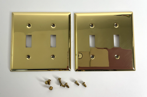 Vintage Baldwin Brass Polished Classic Design 2 Double Switch Plate ...