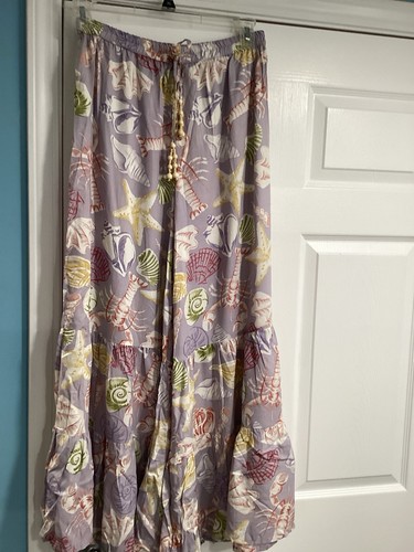 True Destinations Resort Wear Beaded Belt Beach Coverup S L Wide Leg ...