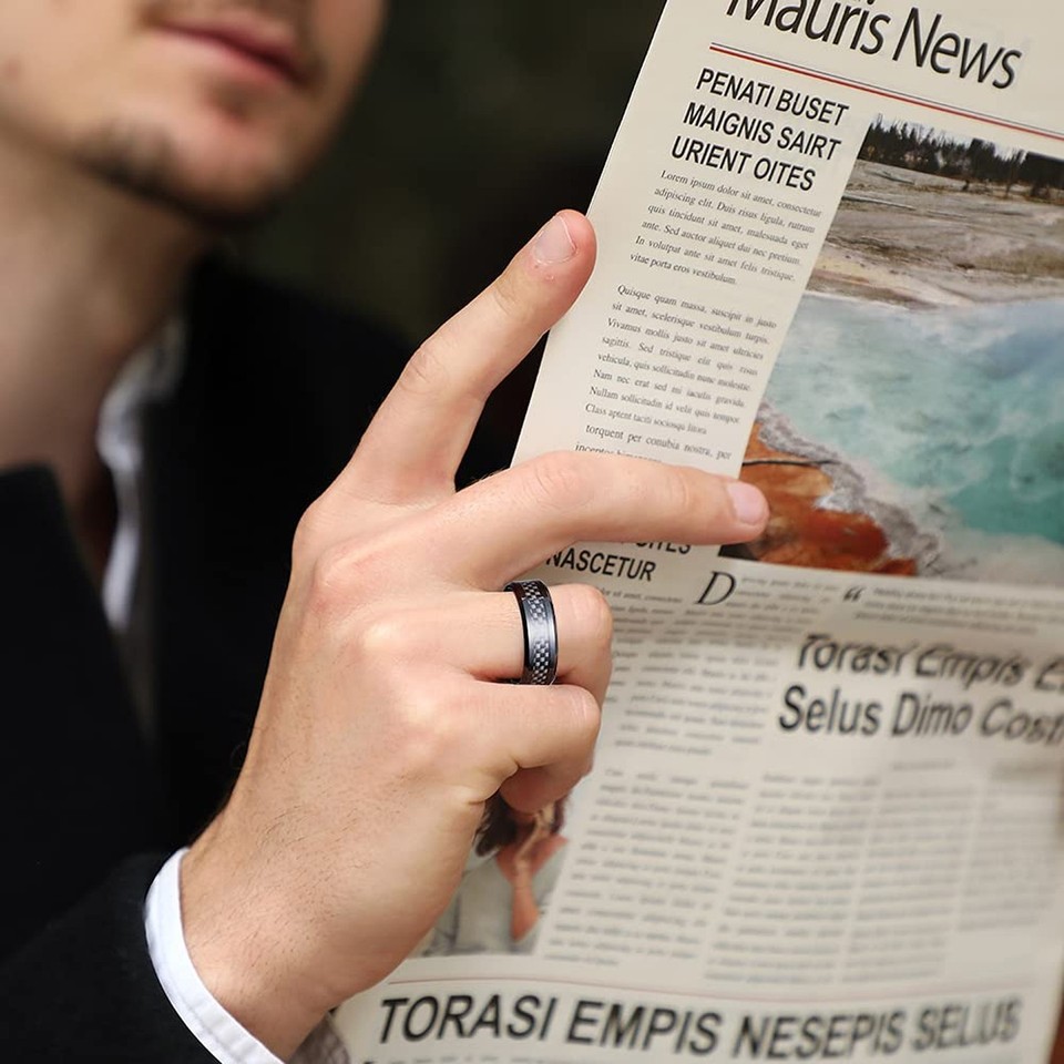 King Will 8mm Tungsten Carbide Rings for Men Men's Wedding Band with ...