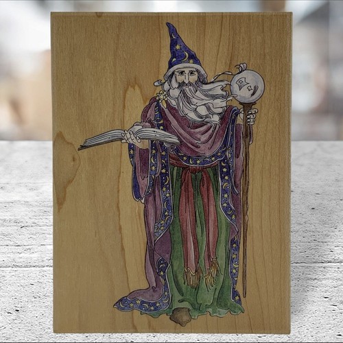 Wizard with Staff and Crystal Ball Fantasy Stamps Happen Inc. #80091 5. ...