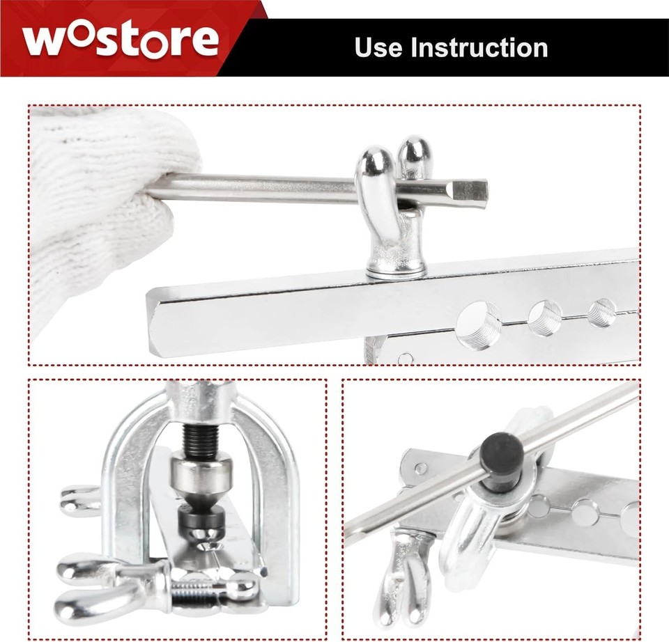 Double Flaring Tool Kit with Portable Cutter & 7 Adapters for Precision ...