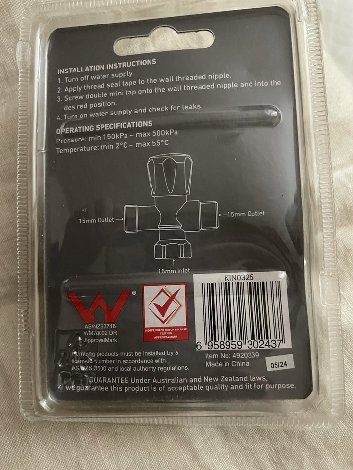 Kinetic DOUBLE MINI CISTERN STOP TAP Chrome Plated, Brass - 15x15mm | eBay