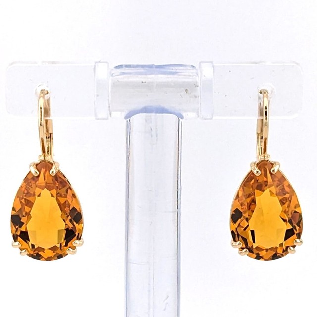 Swarovski Millenia Drop Earrings Pear Cut Yellow Gold-Tone Plated ...