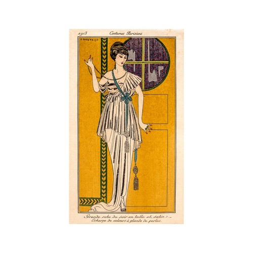 George Barbier, Costumes Parisiens No.84, 1913, Semi-Metallic Gloss, 12 ...
