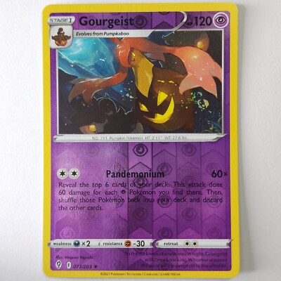 Pokémon TCG Gourgeist 077/203 Reverse Holo Rare Evolving Skies | eBay