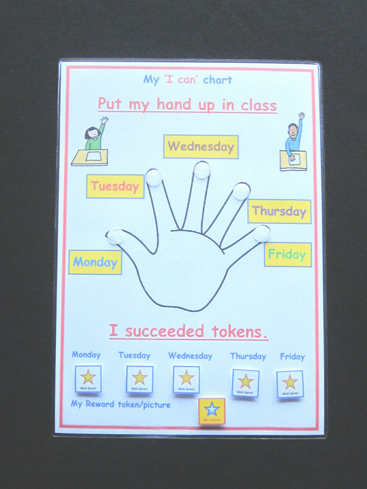 'I CAN PUT MY HAND UP IN CLASS' Reward Chart Autism-ADHD-Visual ...