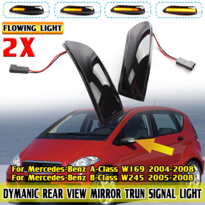 2Pcs Dynamic LED Side Turn Signal Light For Mercedes A Class W169 B ...
