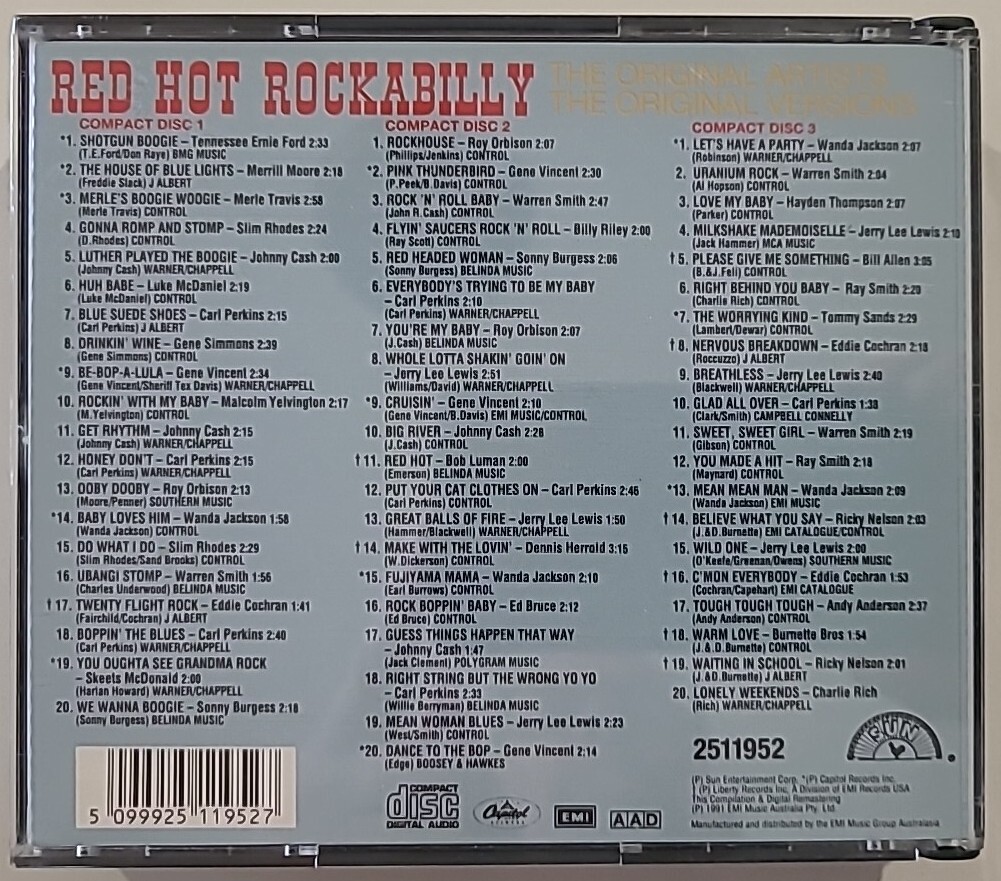 Red Hot Rockabilly 60 All-Time Rock N Roll Classics 3-CDs Gene Vincent ...