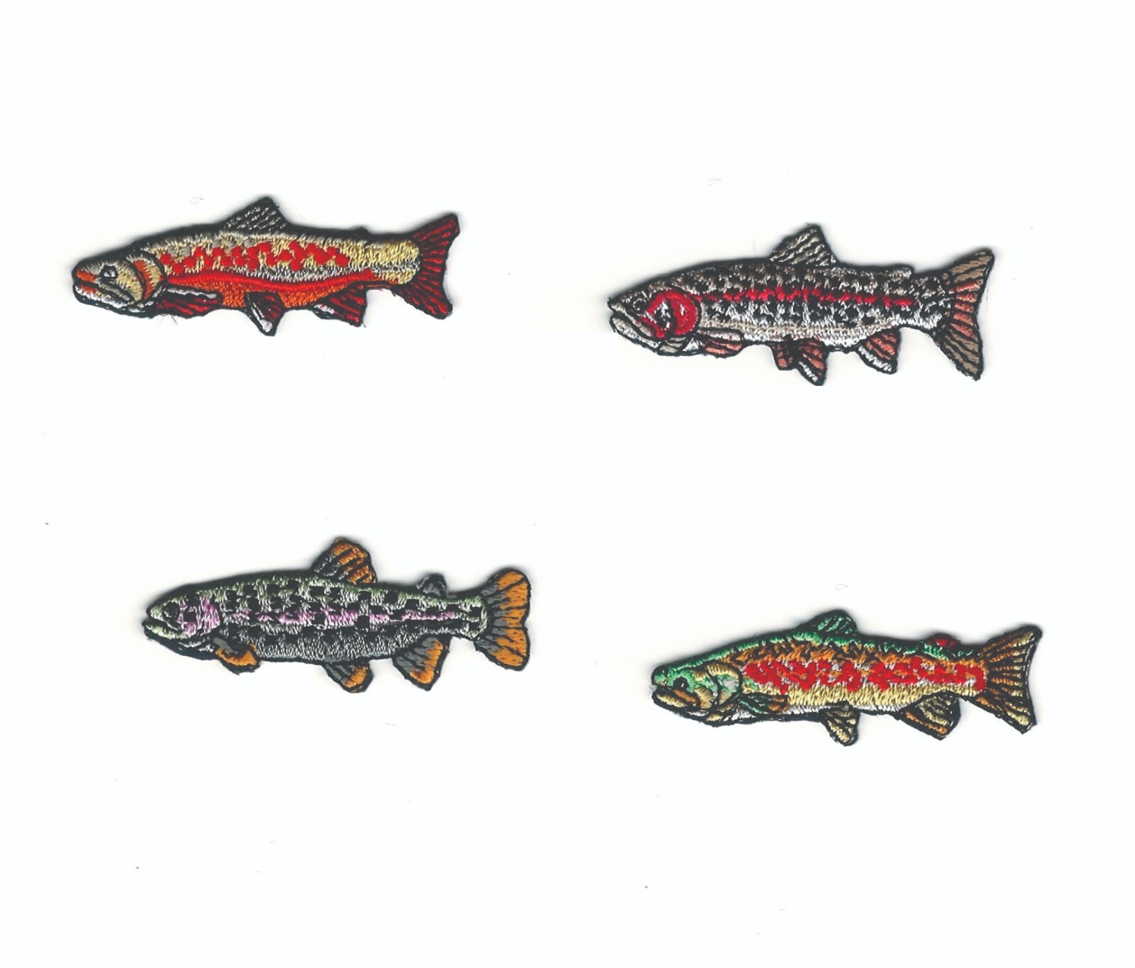 Various Trout Patch Embroidered Cut out Iron on Sew on Lot 4 | eBay