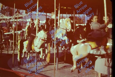 1951 35mm Slide Carnival Ride Carousel Horses Labeled Orange Show #4540 ...