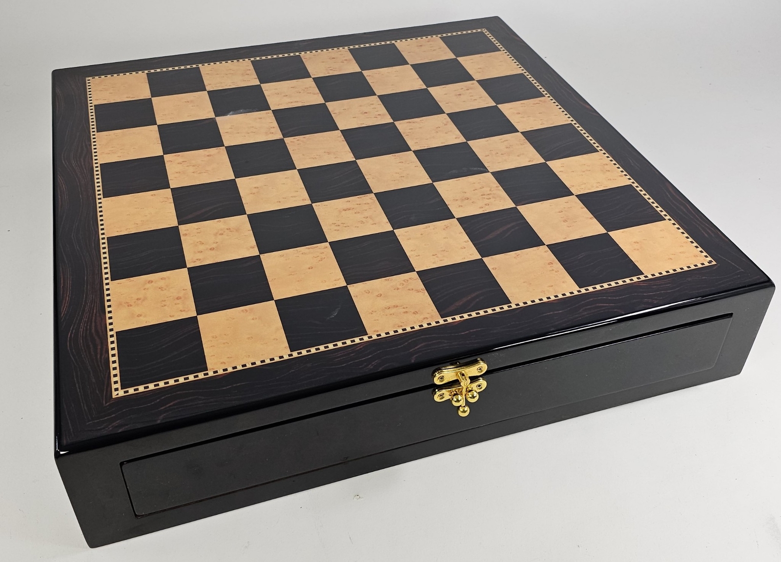 AS IS - High Gloss Storage Chess Board 20" Dark Walnut W/ Drawers | eBay