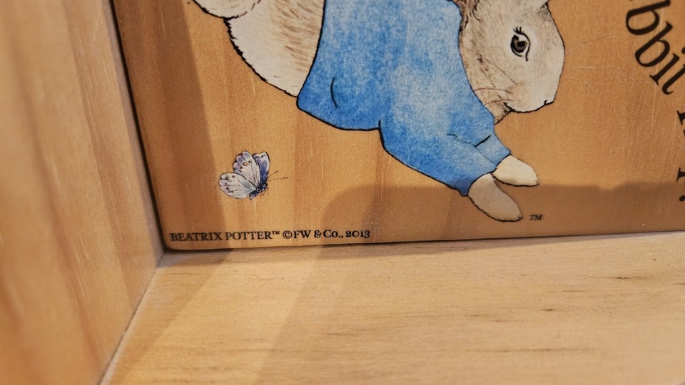 Beatrix Potter Peter Rabbit Wooden Book Ends - Bookshelf, Reading ...