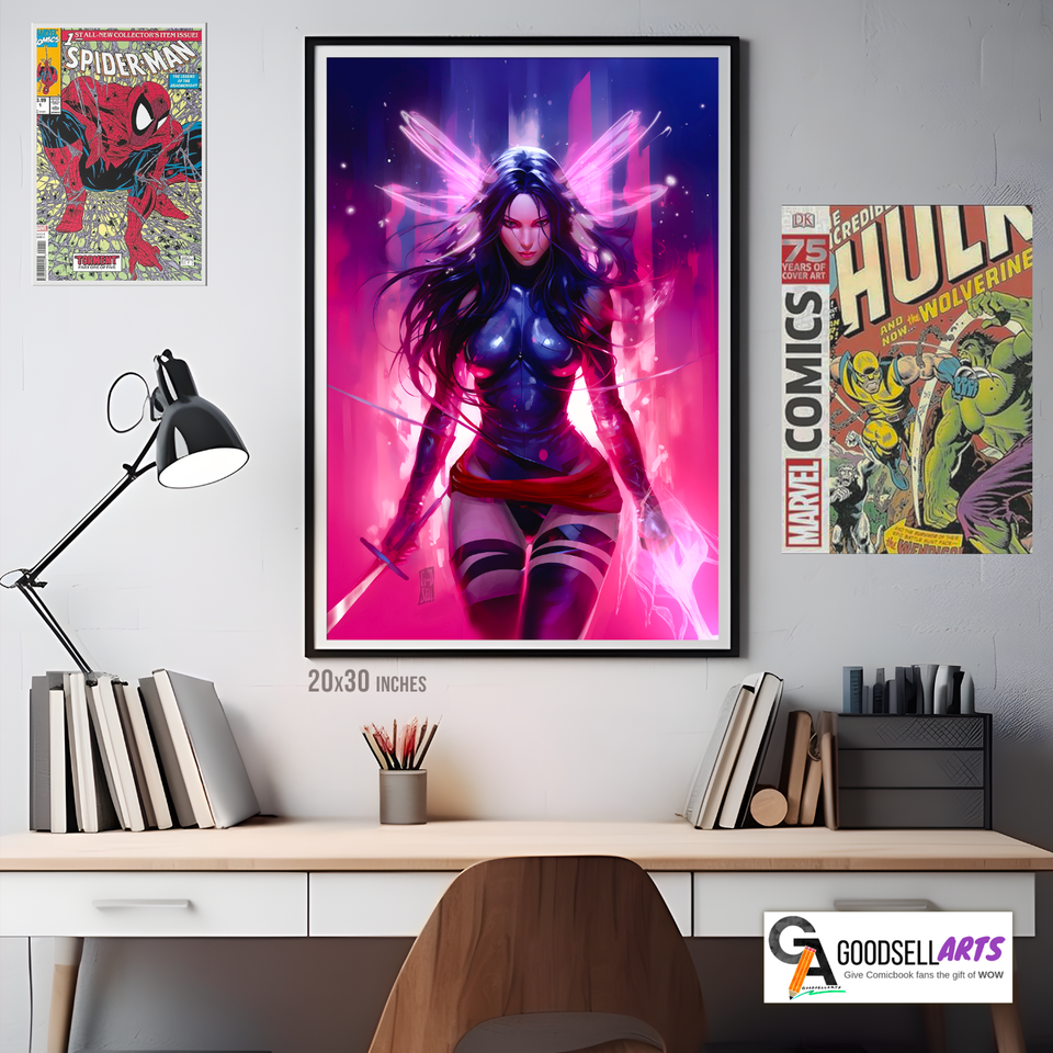 Psylocke Poster Print; X-Men Poster; Psylock wall art print; Marvel ...