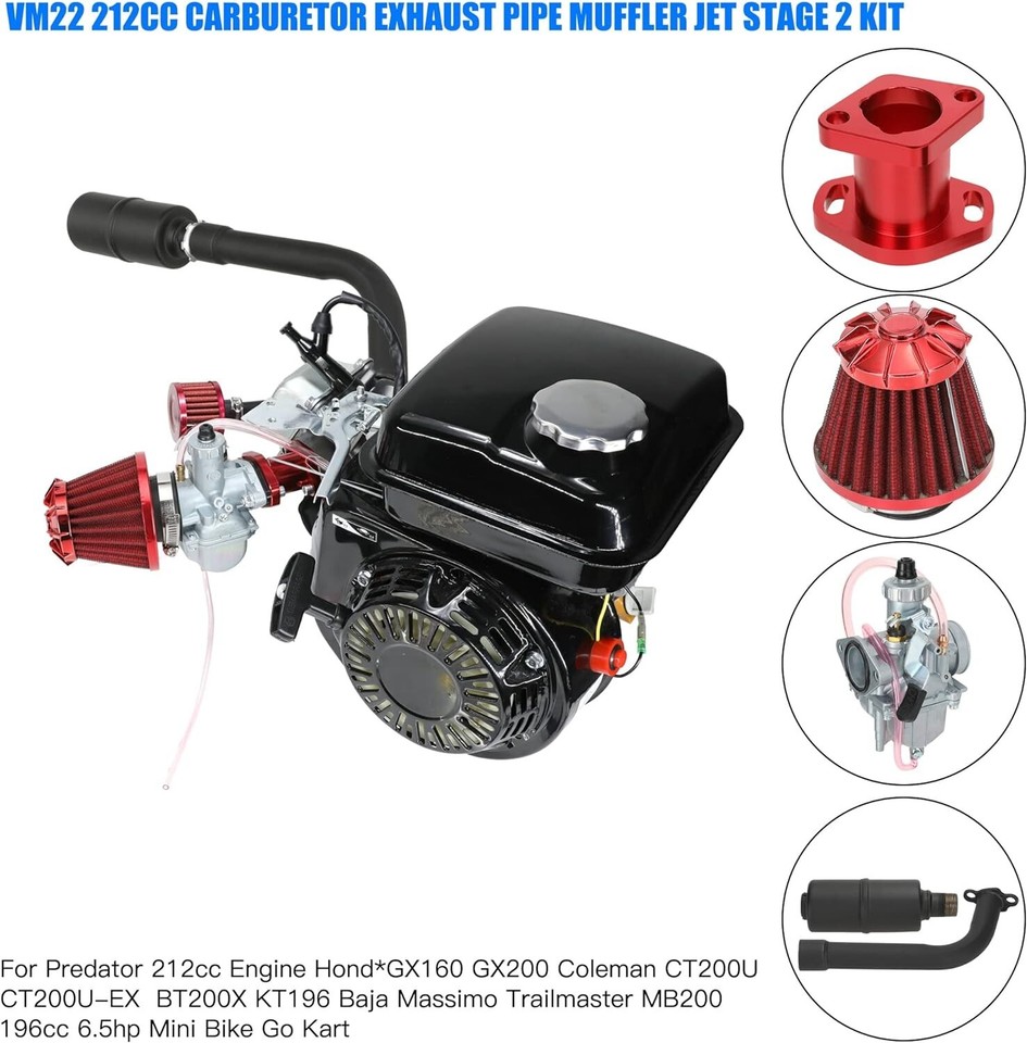 VM22 Carburetor Header Exhaust Stage 2 Kit for Predator 212cc ...