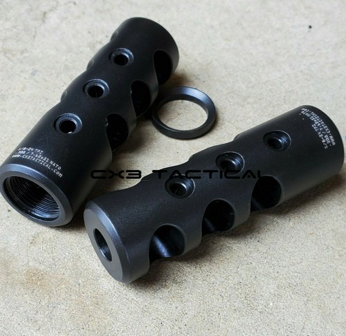 .308 7.62x51 Muzzle Brake Long Compensator Comp 5/8-24 TPI 5/8x24 Black ...
