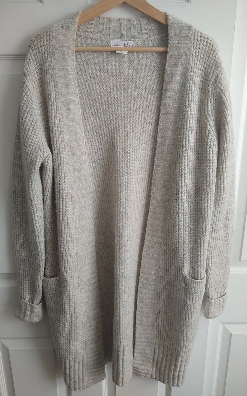 Anthropologie Shrinking Violet Beige Long Cardigan Si… - Gem