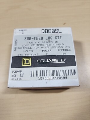 SQUARE D QO60sl 60 AMP SUB FEED BREAKER LUG KIT 240V 2 POLE 60A | eBay