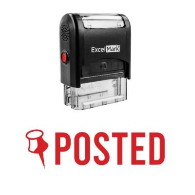 Pin POSTED Stamp - Self-Inking / Red | eBay