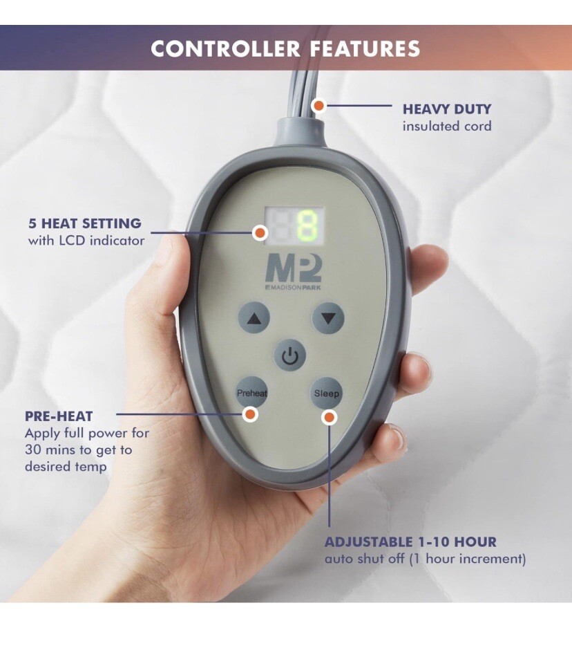 MP2 Heated Mattress Pad - Twin Size - By Madison Park - Brand New ...