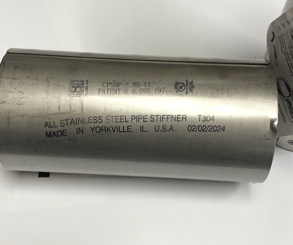 2-Pk Cascade 304 Stainless Steel HDPE Pipe Stiffener Insert 4" | eBay