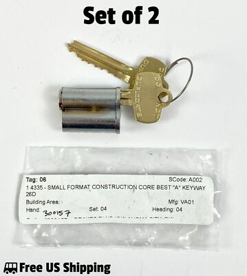 SFIC Lock Core Best A Keyway with Key Small Format Set of 2 | eBay