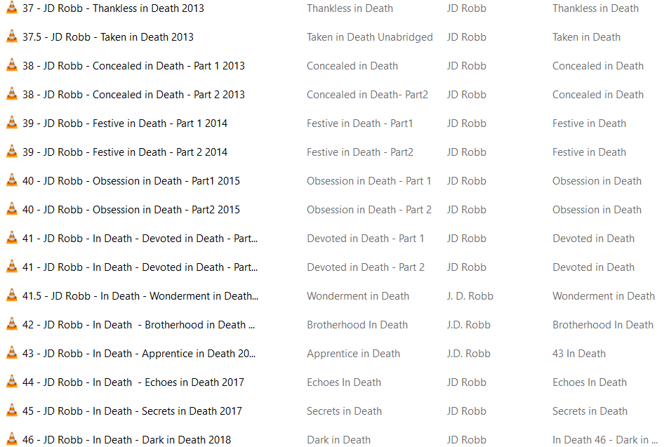 AUDIOBOOKS ~ J.D. ROBB - IN DEATH SERIES 46 TOTAL BOOKS! NORA ROBERTS ...