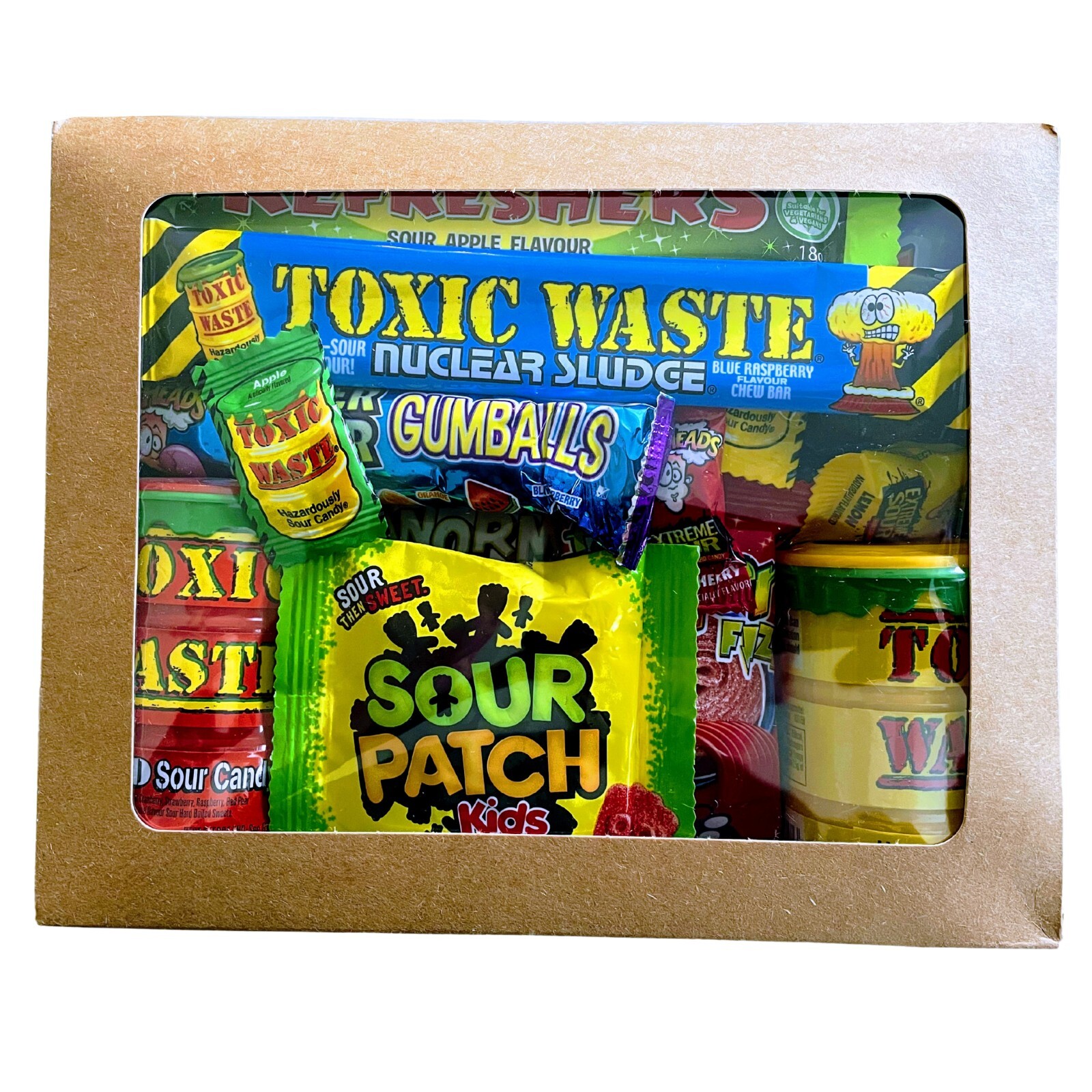 18 Piece Super Sour Candy Gift Box Hamper | Warheads | Toxic Waste ...