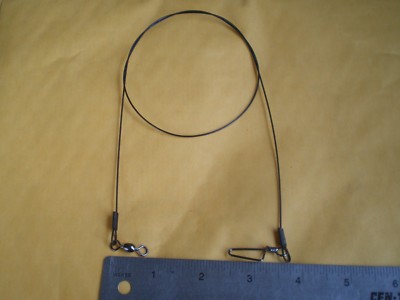 15 PCS. STAINLESS S. WIRE SPINNER LEADER 15" 100 LBS TEST W/COASTLOCK ...