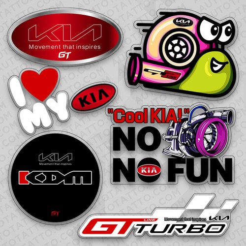Fit New KDM Kia Sport GT Turbo Car 3D Sticker Vinyl Decal Stripes ...