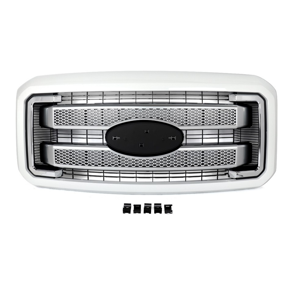 Oxford White Frame Front Grille For 2011-16 F250 F350 Super Duty w ...