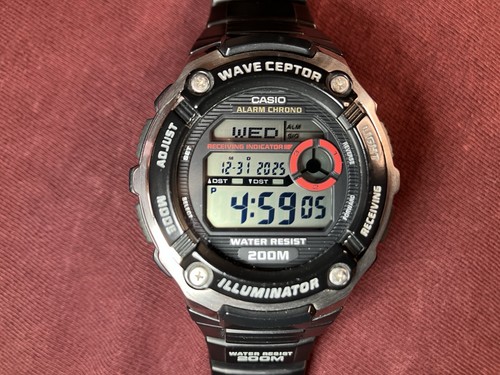 Casio Wave Ceptor WV-200A Atomic Watch 200M WR Digital 3140 - Tested ...