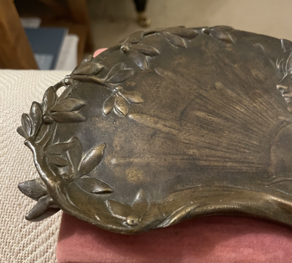 JOSEPH OFNER ART NOUVEAU BRONZE CALLING CARD TRINKET TRAY WITH MAIDEN - SIGNED | eBay UK