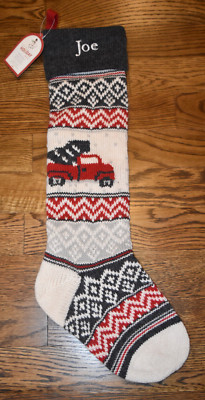 Pottery Barn Kids Truck Natural Fair Isle Christmas Stocking Joe ...