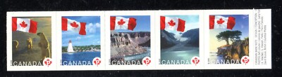 2006 Canada SC# 2193ai-Flag over-Porar Bear-strip of 5 from booklet- M ...