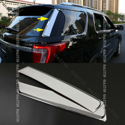 2011-2019 Ford Explorer Chrome Rear Trunk Window Triangle Molding Cover ...