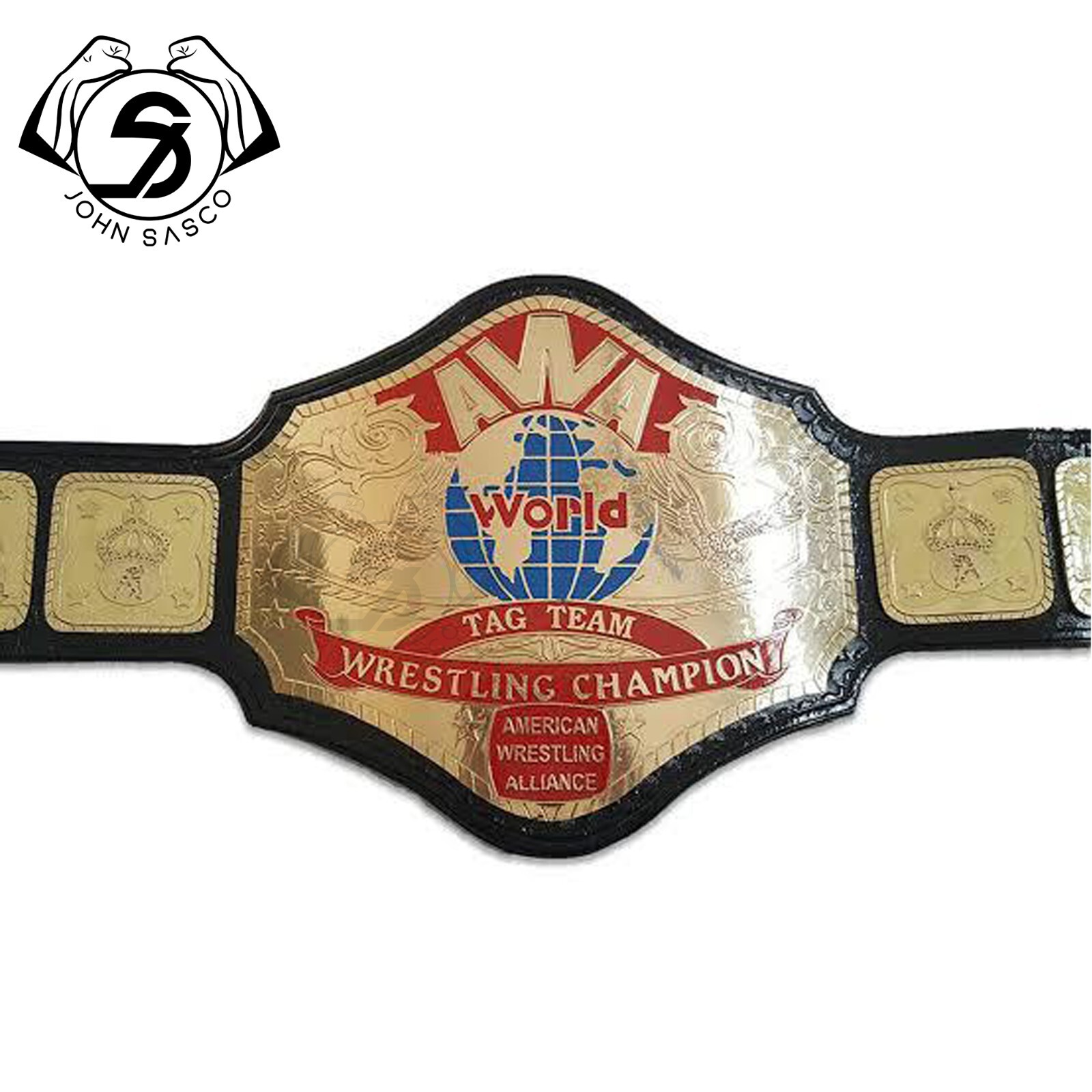 AWA Wold Heavy Weight 4MM Zinc Gold Championship Wrestling Belt | eBay