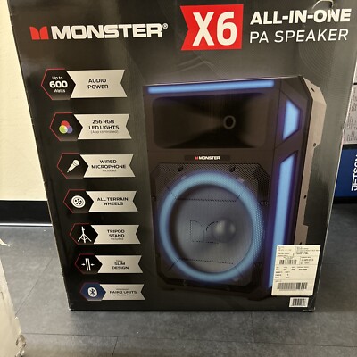Monster X6 All-in-One PA Bluetooth Speaker System - NEW | eBay
