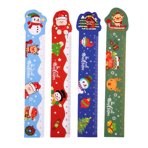 15cm Scale Christmas Magnetic Straight Ruler Snowman Elk Pattern Soft ...